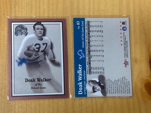 DOAK WALKER 2000 FLEER GREATS OF THE GAME DETROIT LIONS CARD #83 | eBay