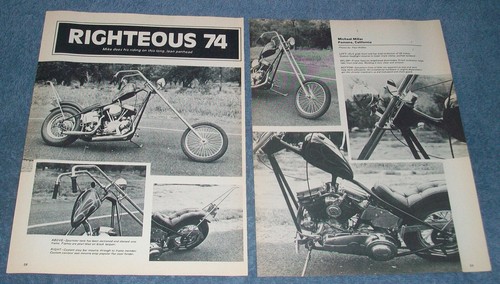 Harley-Davidson Panhead Custom Chopper Vintage Article "Righteous 74 ...