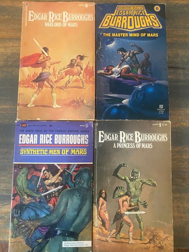 Edgar Rice Burroughs Book Lot Of 4 Paper Back Mars Series Fantasy | eBay