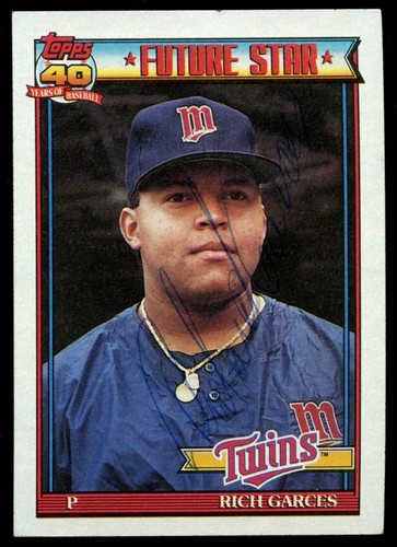 Rich Garces #594 signed autograph auto 1991 Topps Baseball Trading Card ...