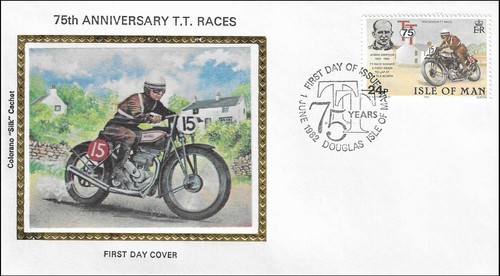 Biker Jimmy Simpson Winner TT Bike Norton Isle Of Man 1932 Colorano FDC ...