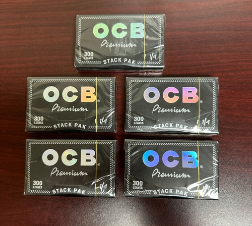 OCB PREMIUM 1 1/4 Stack Pak Cigarette Rolling Papers 300s -5 PACKS | eBay
