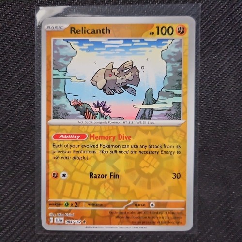 Relicanth - 084/162 Temporal Forces Reverse Holo Rare Pokemon - NM/MINT ...