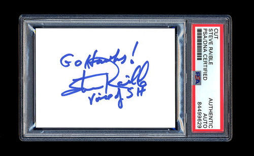 STEVE RAIBLE SIGNED MINT CUT PSA/DNA AUTOGRAPHED VOICE OF SEATTLE ...