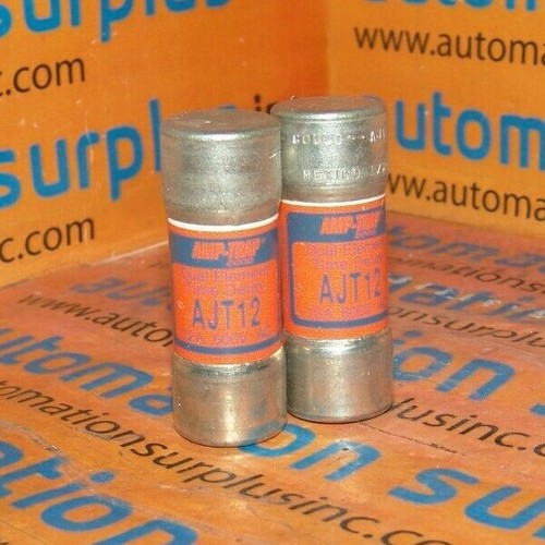 *LOT OF 2* AMP-TRAP AJT12 600V 12A DUAL-ELEMENT TIME-DELAY CLASS-J *NEW ...