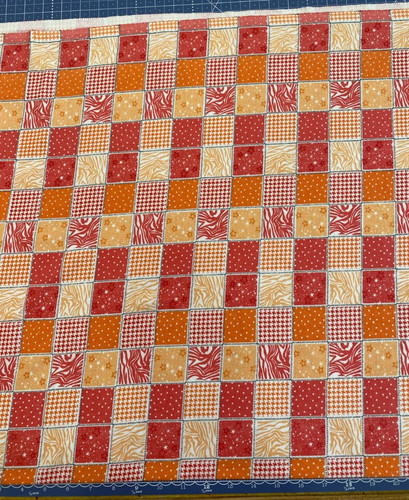 Richlin Fabrics ~100% Cotton Flannel ~ Patches, Mauve/Orange ~ per half ...