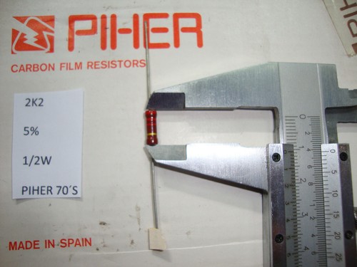 VINTAGE PIHER RESISTOR. 1/2W 2K2 2.2K 5% *1 PC* NEW ORIGINAL 1970 ́S ...