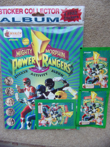 MMPR Mighty Morphin Power Rangers Sticker Album 3 Packs of Stickers ...