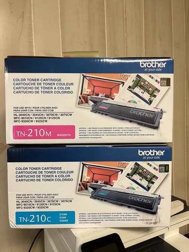 Lot of 2 Genuine BROTHER TN-210C Cyan & TN-210M Magenta Toner ...
