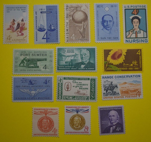 1961 COMPLETE YEAR SET OF MINT NEVER HINGED / OG VINTAGE U.S. POSTAGE ...