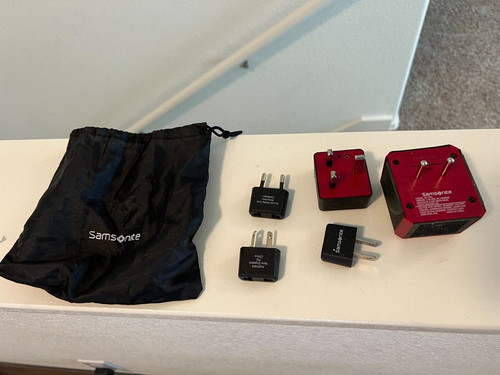 Samsonite Converter/Adapter Plug Kit with Pouch One Size Black/Red | eBay