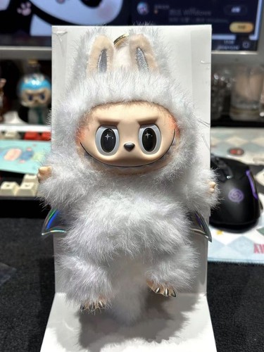 New POP MART The Monsters Zimomo White Angel Labubu Plush Doll 17cm Toy ...