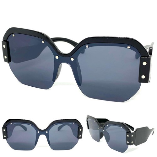 Oversize Classic Elegant Modern Retro SUNGLASSES Large Big Black Frame ...