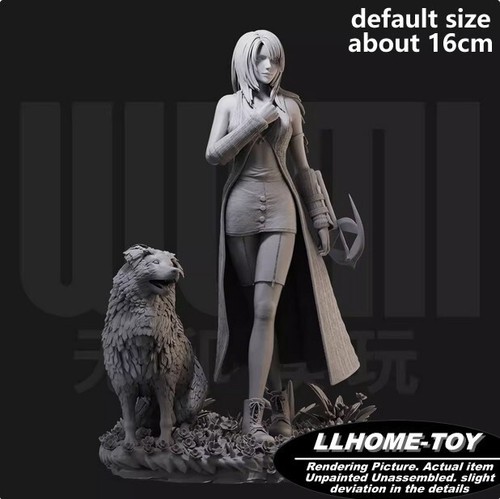 Game Rinoa Heartilly walk dog Resin 3D Print GK Figure DIY Model ...