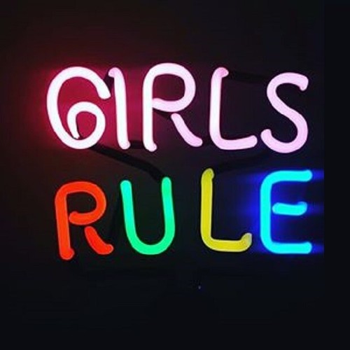 Girls Rule Acrylic Neon Lamp Sign 14"x10" Light Bar Glass Hanging Decor ...