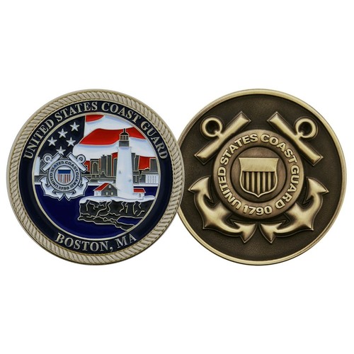 UNITED STATES COAST GUARD BOSTON 1.75" BRONZE CHALLENGE COIN | eBay