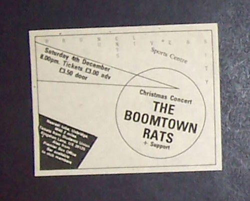 Boomtown Rats V Deep Era UK Christmas Concert 1982 Mini Poster Type ...