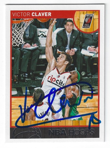 VICTOR CLAVER PORTLAND TRAIL BLAZERS SIGNED 2013-14 HOOPS BASKETBALL ...