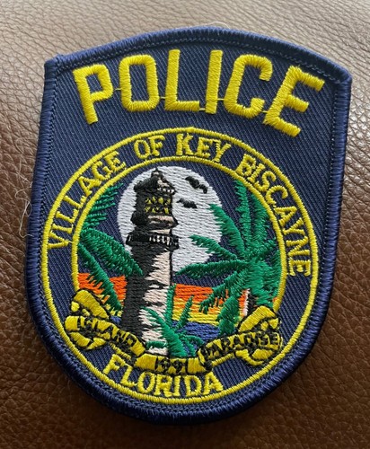 KEY BISCAYNE FLORIDA POLICE HAT PATCH RETIRED SOUVENIR | eBay