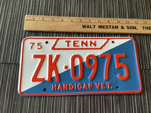 1975 Original Tennessee Handicap Veteran License plate #ZK-0975 | eBay