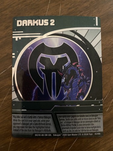 2008 Bakugan Battle Brawler Series Ability Darkus 2 Card Chrome Foil 45 ...