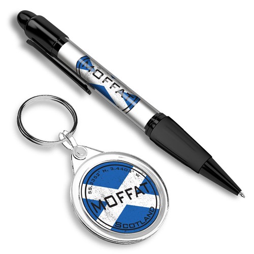 1 Ballpoint Pen & 1 Keyring set Moffat Scotland Flag Circle #60207 | eBay
