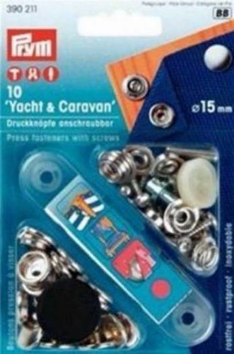 Prym 15 mm Non-Sew Fasteners Yachit and Caravan Screw-On, Pack of 10 ...