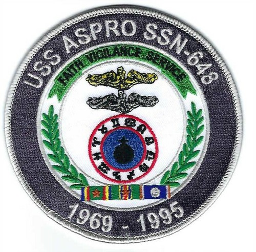 USS Aspro SSN 646 1969-1995 - BCPatch Catalog No. c7301 | eBay