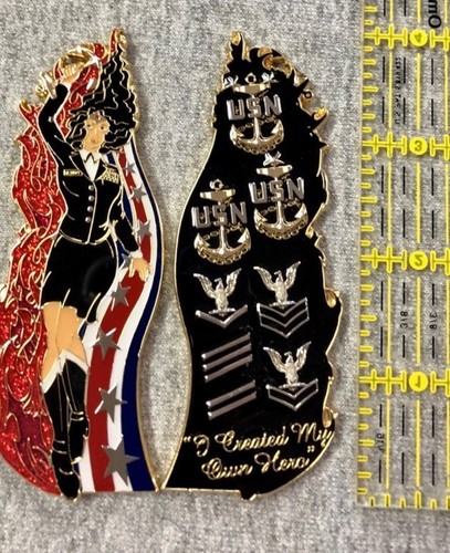 USN female Challenge coin Create your own Superhero coin light skin ...