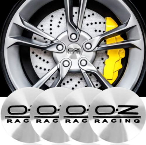 4pcs 45mm Silver Oz Racing Wheel Center Stickers Hub Stickers Rim ...
