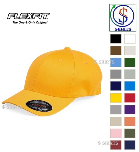 Original Flexfit - Structured Fitted, Six-panel Twill Wool hard buckram ...