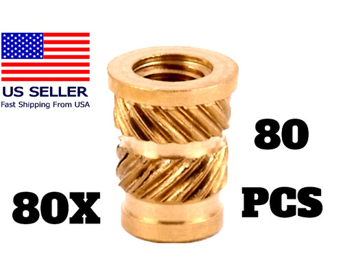80X EZ-LOK Flanged 8-32 US Brass Threaded Heat Set Inserts Plastic 3D ...