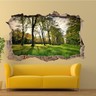 SCENERY GREEN SUNNY FOREST WALL STICKERS 3D ART MURAL ROOM OFFICE SHOP ...