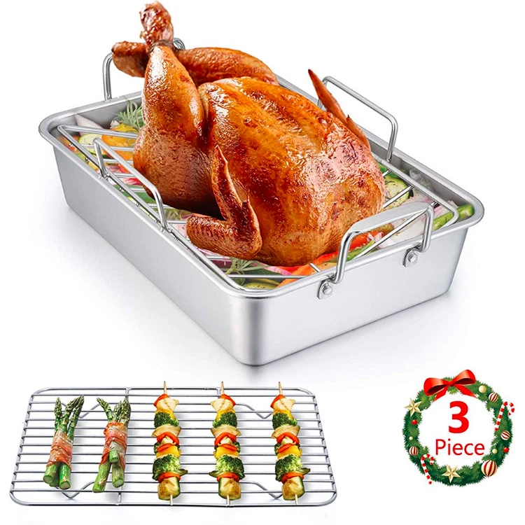 Roasting Rack Insert DOLAMOTY Stainless Steel Turkey Roaster Roasting ...