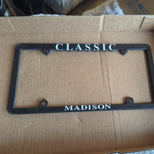 VINTAGE LICENSE PLATE frame plastic dealership Classic madison | eBay