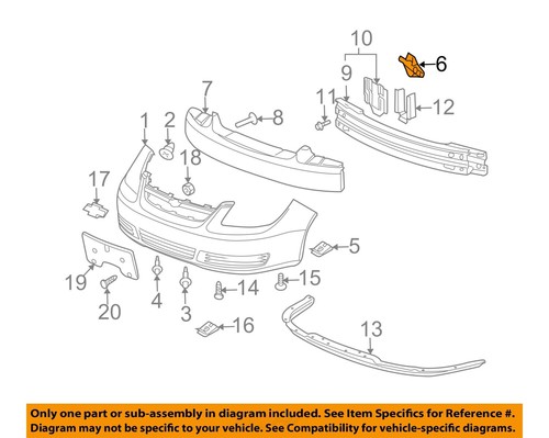 2005-2010 GM Cobalt Front Bumper Cover Bracket OEM | 15232755 | OE | Right