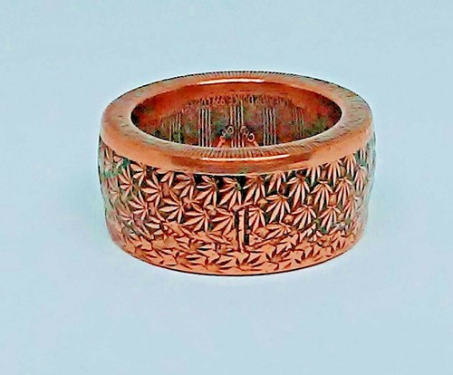 1 oz Copper Round Cannabis Coin Ring Powder Coated sizes 10-15 | eBay