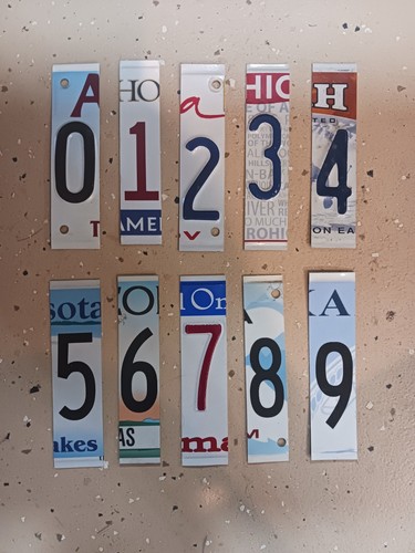 10 pre cut license plate numbers for crafting or art project Mixed Lot ...