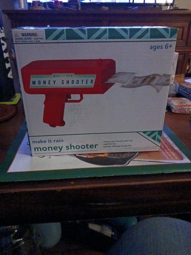 BRAND NEW Make It Rain Money Shooter Gun MIB Includes 100 Play Money ...
