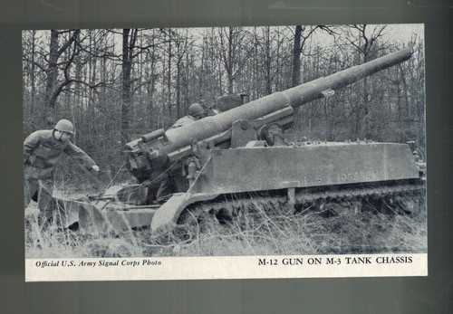 Mint RPPC Postcard US Army M12 Gun on M3 Tank Body Self Propelled ...