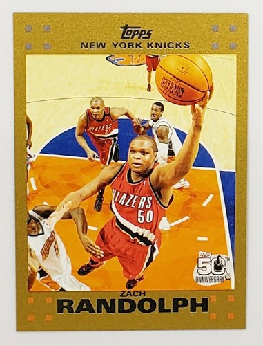 ZACH RANDOLPH SP GOLD PARALLEL 1545/2007 2007-08 TOPPS #51 KNICKS ...