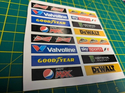 Scalextric Slot Car Decal Sticker Sheet - Model Racing 1/32 1/24 - 16x ...