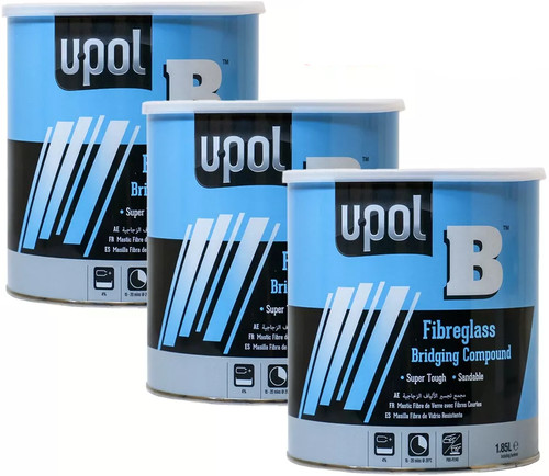 3x UPOL B Glass Fibre Bridging Compound No.4 1.85L Body Filler U-POL | eBay