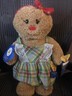 Build A Bear Gingerbread Girl Plush Holiday Red Bow Doll Hearts ...