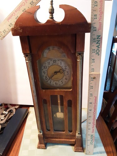 Vintage Electric United Clock Corp. Model 444 Wood Mantel Clock Working ...