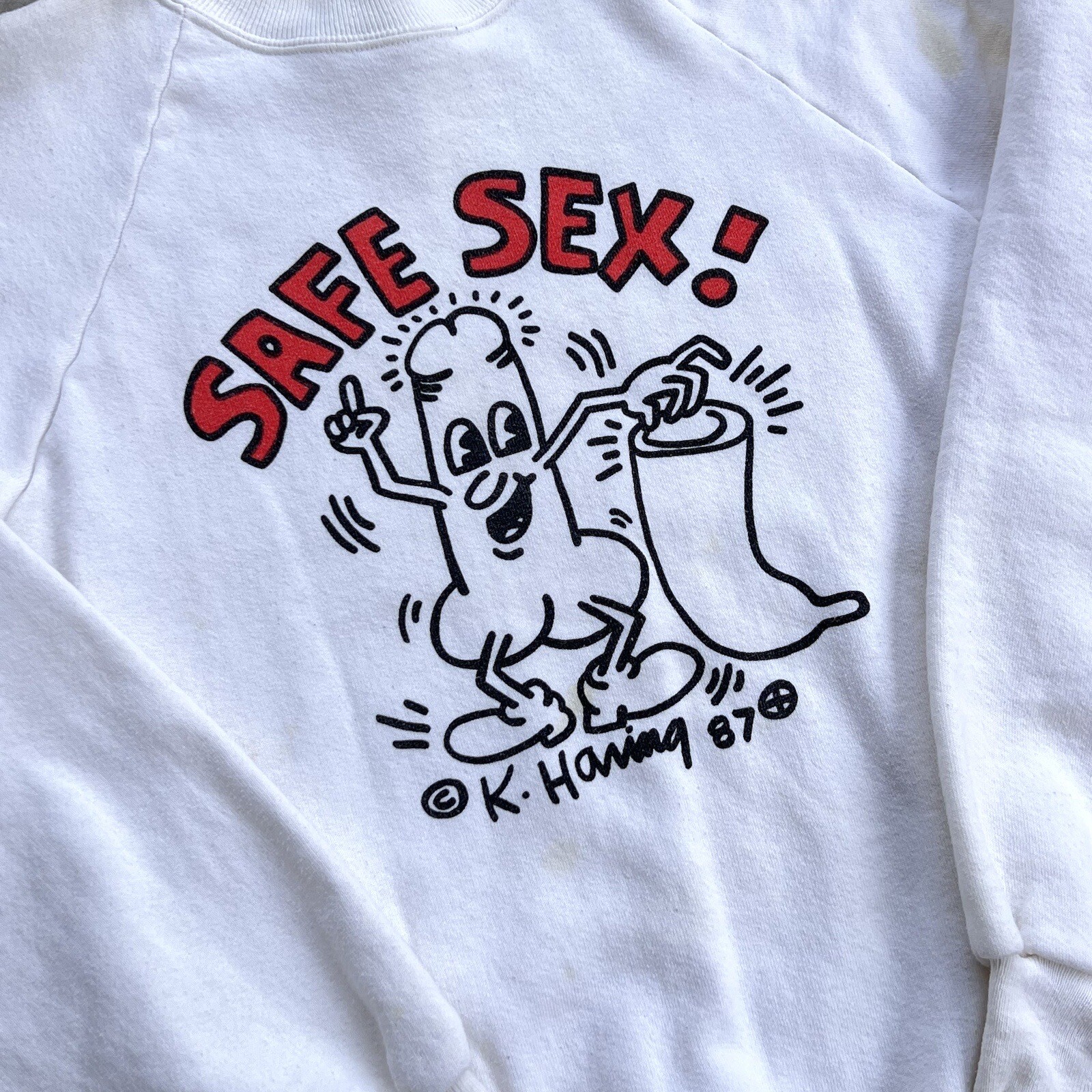Vintage Keith Haring Safe Sex 1987 Crewneck Sweater – VERY RARE – M ...