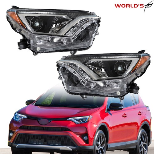 For 2016-2018 Toyota Rav4 Headlights Assembly LED Tube Bar Halogen Left ...