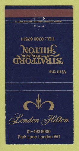 Matchbook Cover - London Hilton UK Stratford CREASED 30 Strike | eBay