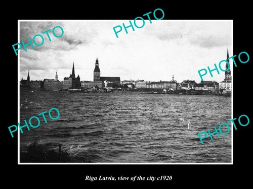 OLD POSTCARD SIZE MILITARY PHOTO WWI RIGA LATVIA VIEW OF THE CITY c1920 ...