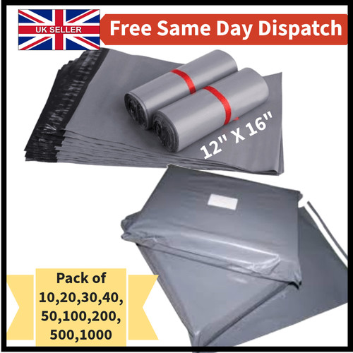 100x Grey Parcel Mailing Bags Mixed Sizes Postal Postage Packaging Poly ...